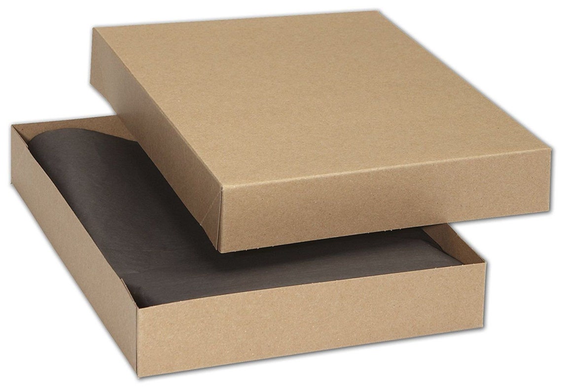 2-piece Kraft Apparel Gift Boxes - 11 1⁄2 X 8 1⁄2 X 1 5⁄8" -25 Pack - Etsy
