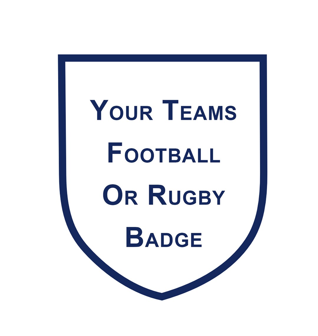 Football or Rugby Badge Icing Cake Topper, Any Team - Etsy UK