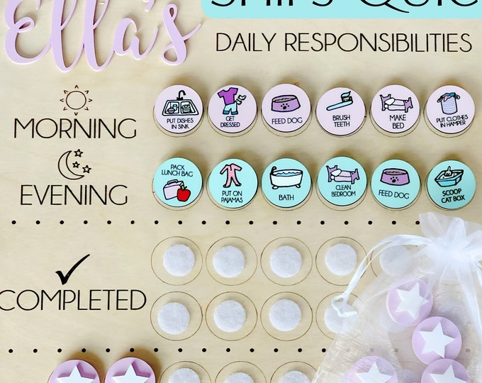 Personalized Childs Chore Chart With Pictures, Daily Toddler Routine ...