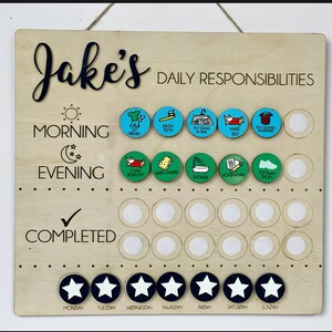 Chore Chart With Pictures for Kids, Personalized Daily Routine Chart ...