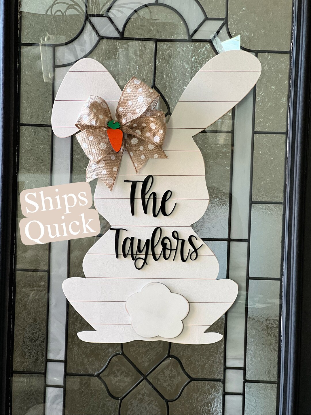 Personalized Large Easter Bunny Front Door Hanger, Happy Easter, Easter ...