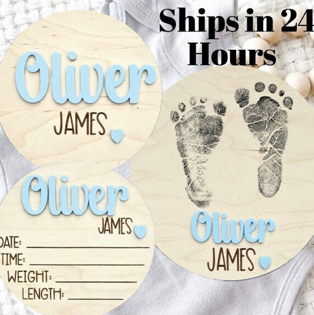 Custom Baby Arrival Announcement Sign, Baby Name With Birth Stats ...