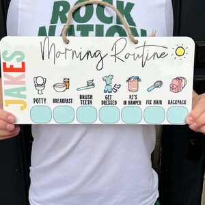 Personalized Routine Chart, Morning Routine Chart for Kids, Bedtime ...