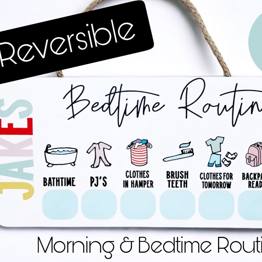 Personalized Routine Chart, Morning Routine Chart for Kids, Bedtime ...