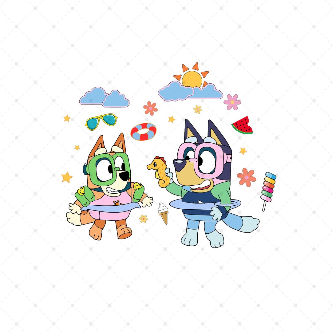 Bluey and Bingo Summer Png Bluey Underwater Swim Png Bluey - Etsy