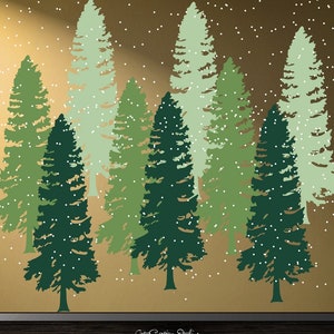 Large Pine Tree Wall Decal Pine Trees Decal Christmas Tree - Etsy