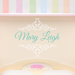 Girls Name Decal Flourish Wall Decal Personalized Name Girls - Etsy