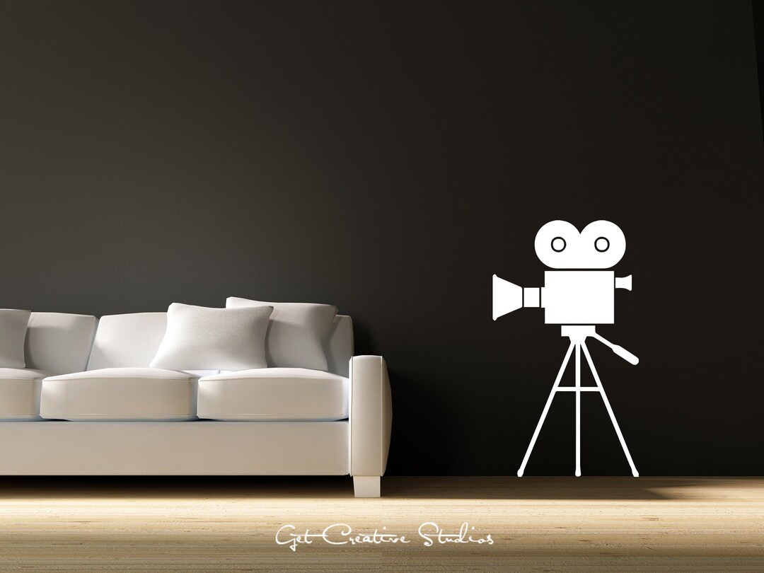 Movie Camera Wall Decal Movie Wall Decal Film Decal Cinema - Etsy