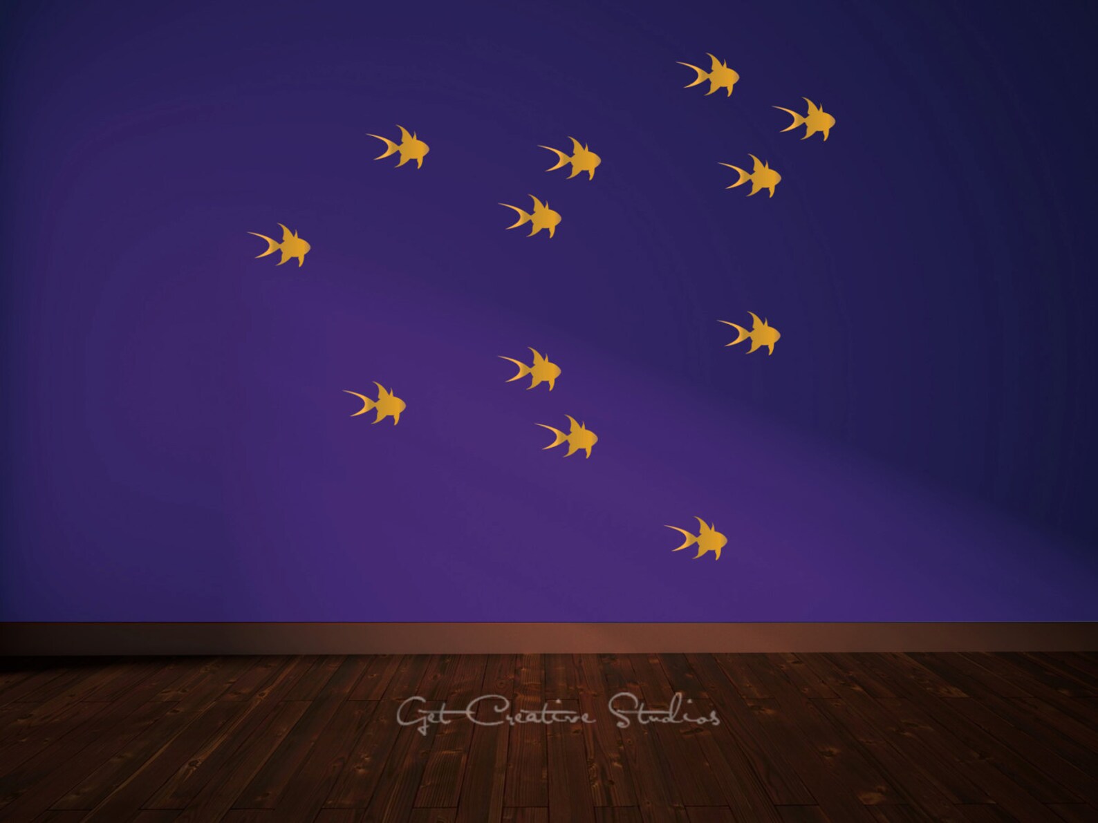 Goldfish Decal Gold Fish Decal Fish Wall Decal Metallic Gold - Etsy