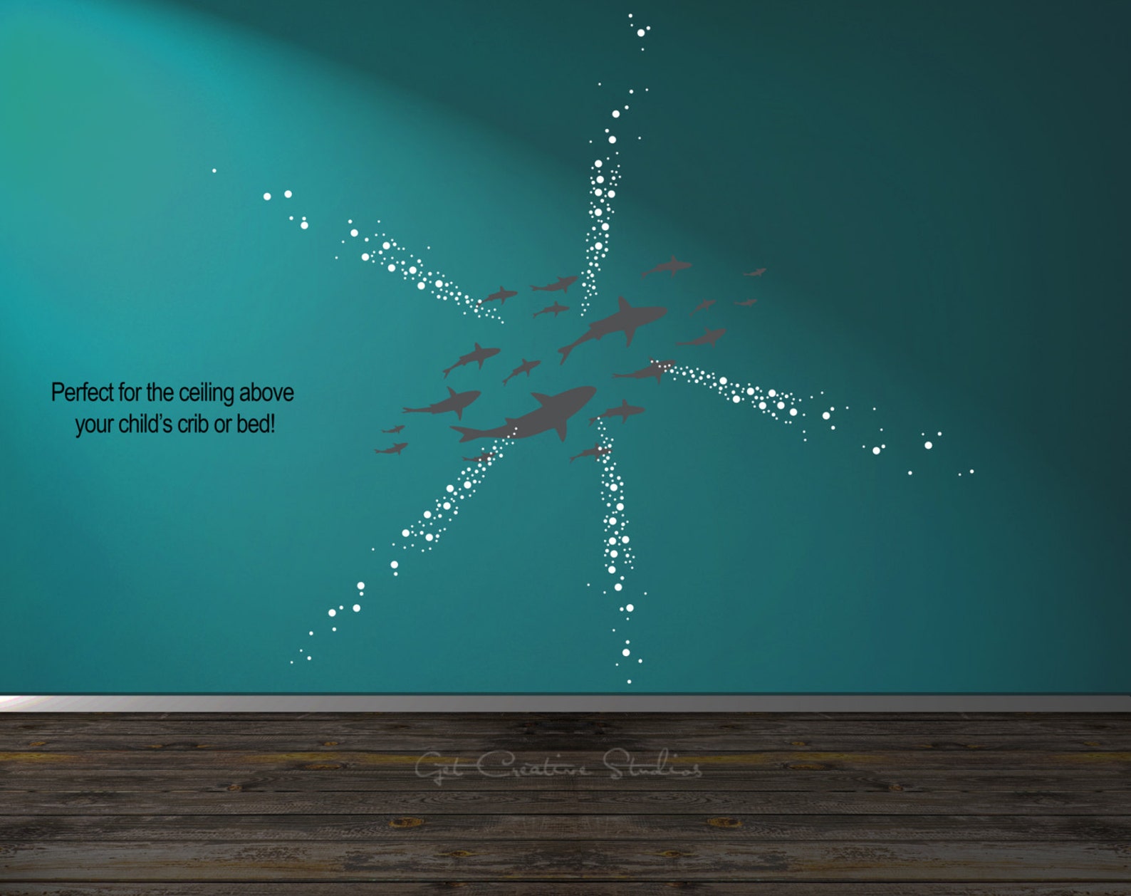 Ceiling Shark Decal From Below Shark Wall Decal Shark Decal - Etsy
