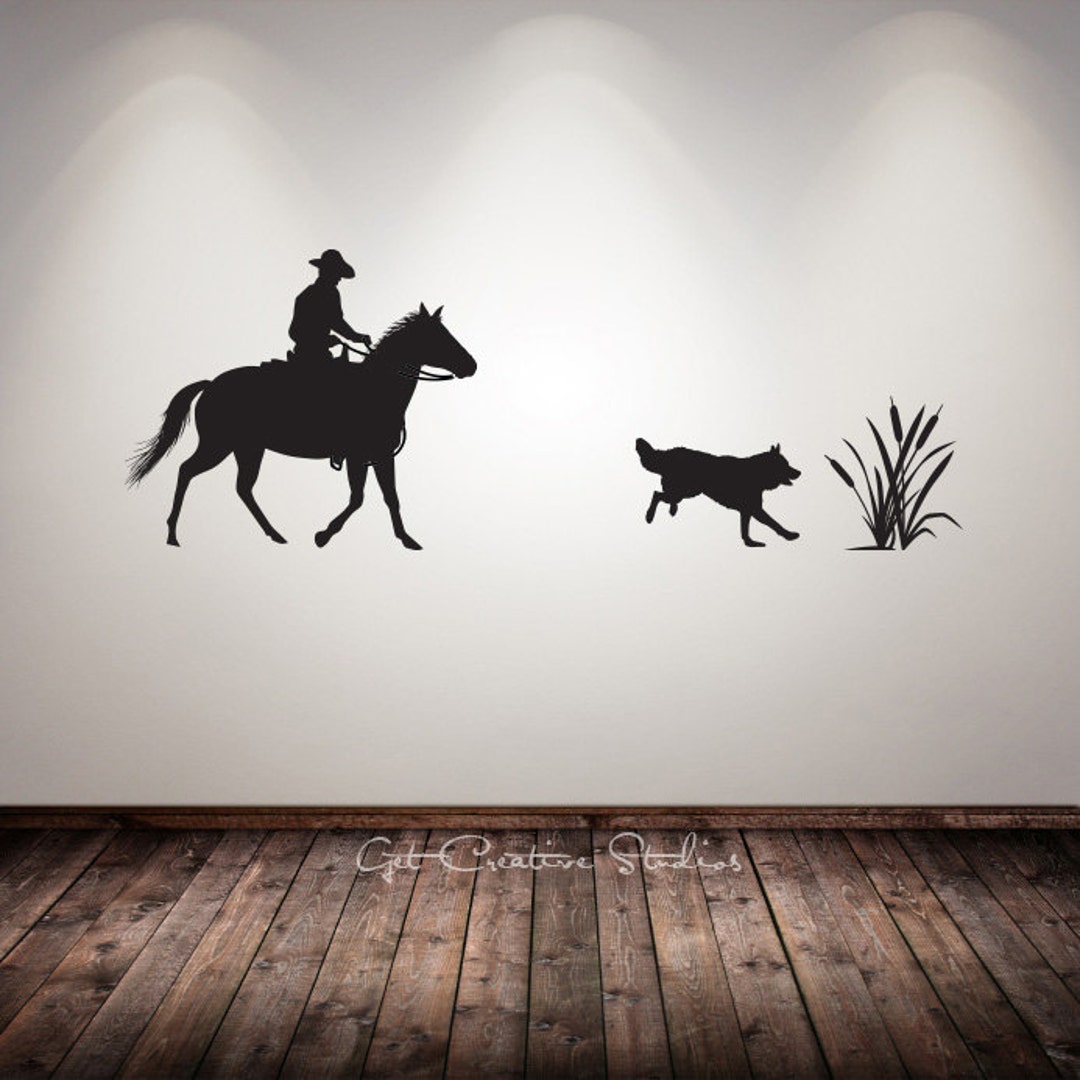 Cowboy Wall Decal Western Wall Decal Horse Decal Rodeo Decal - Etsy