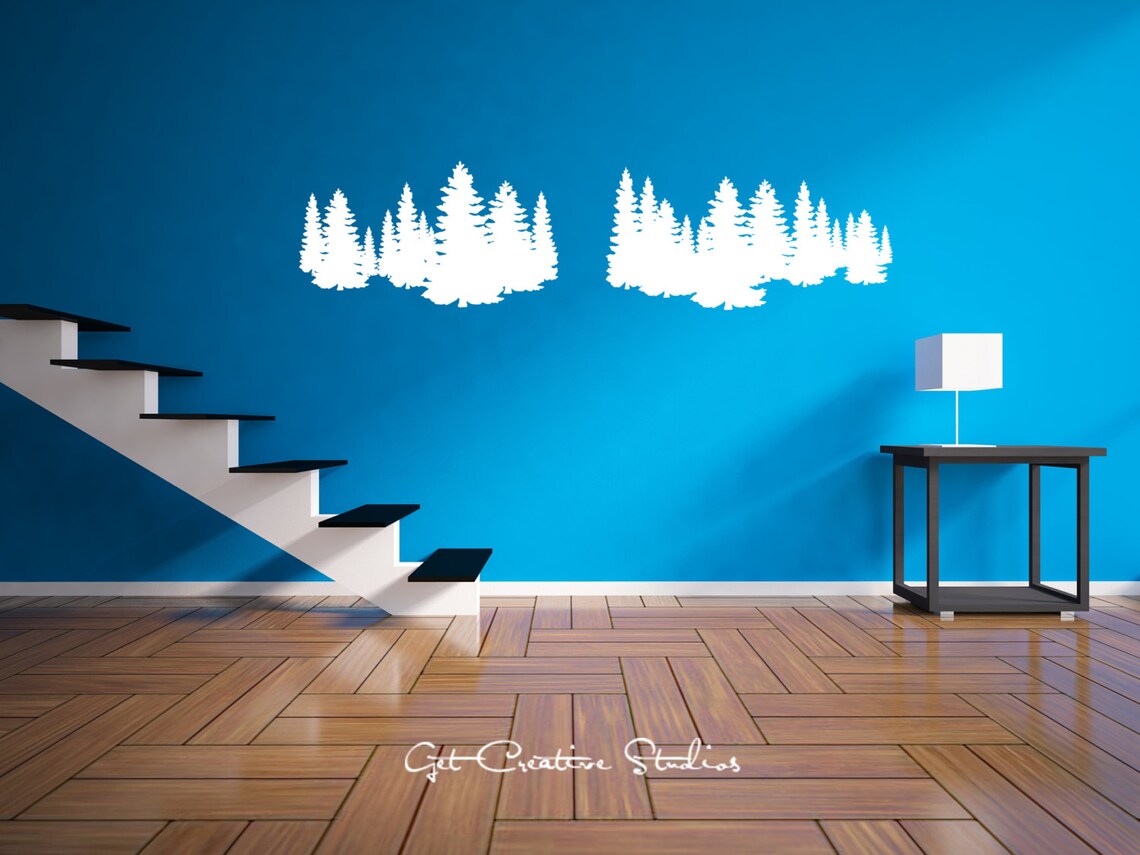Forest Decal Mountain Decal Trees Wall Decal Outdoor Baby Room - Etsy