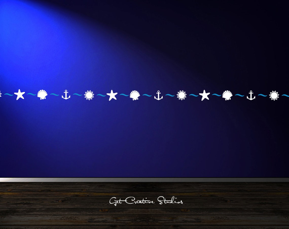 Sea Shell Wall Decal Seashell Wall Decal Ocean Wall Border - Etsy