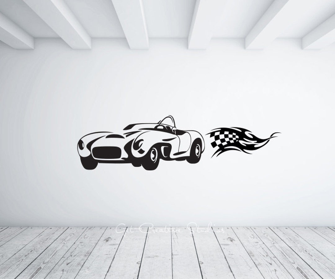 Car Decal GT Wall Sticker Spyder Ferrari Convertible Sports Race ...
