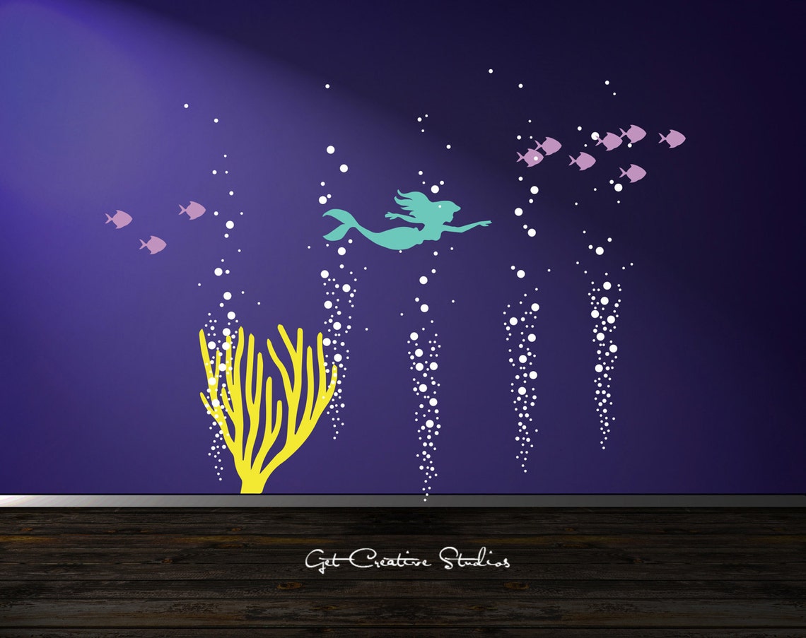 Little Mermaid Decal Ocean Coral Decal Underwater Life Decal - Etsy