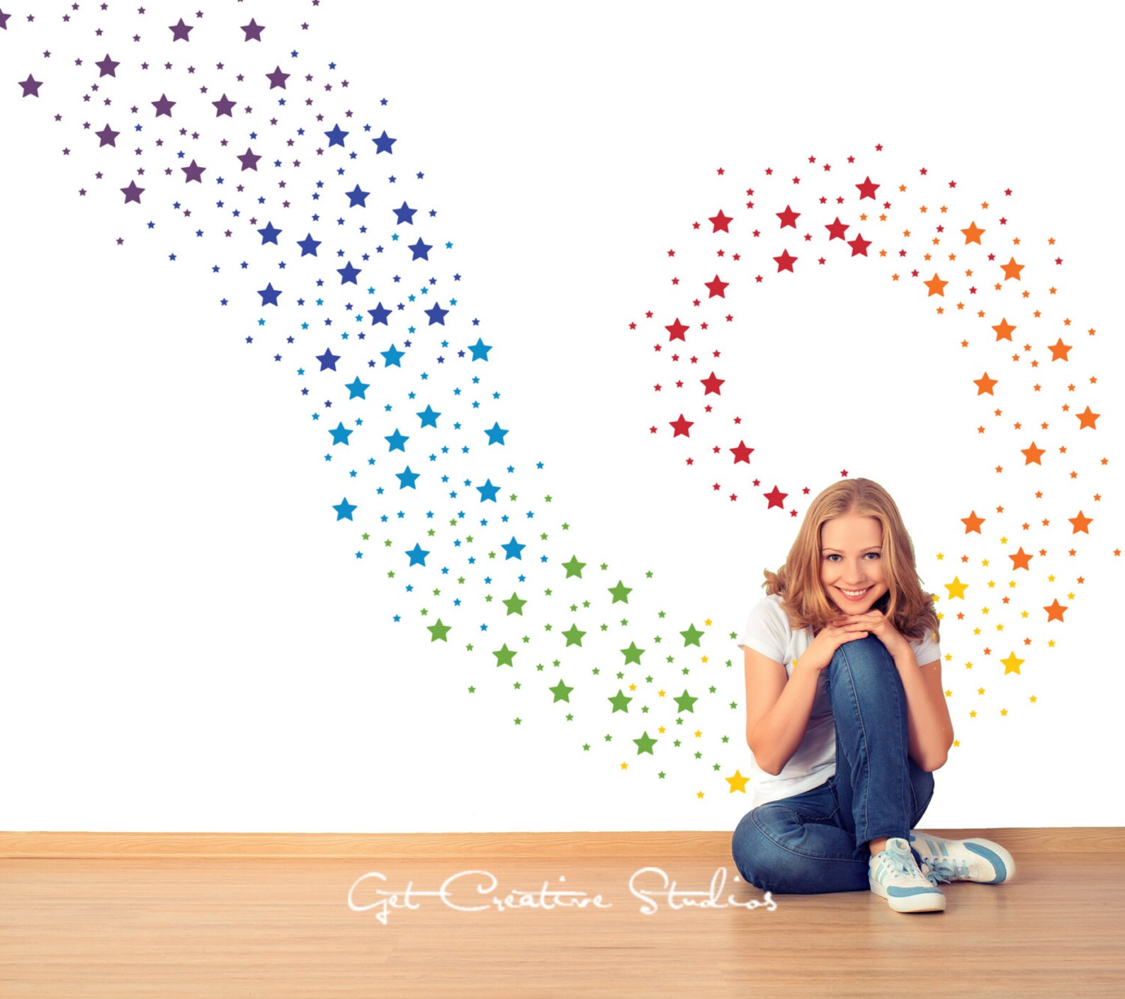 Rainbow Star Decal Colorful Stars Decals Rainbow Wall Decal - Etsy