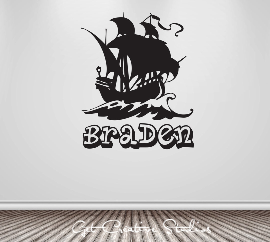 Pirate Decal Ship Nautical Wall Decal Personalized Wall - Etsy