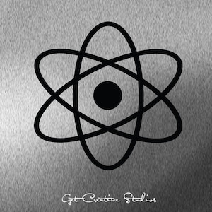 Atom Decal Atomic Decal Nuclear Wall Sticker Symbol Energy Electron ...