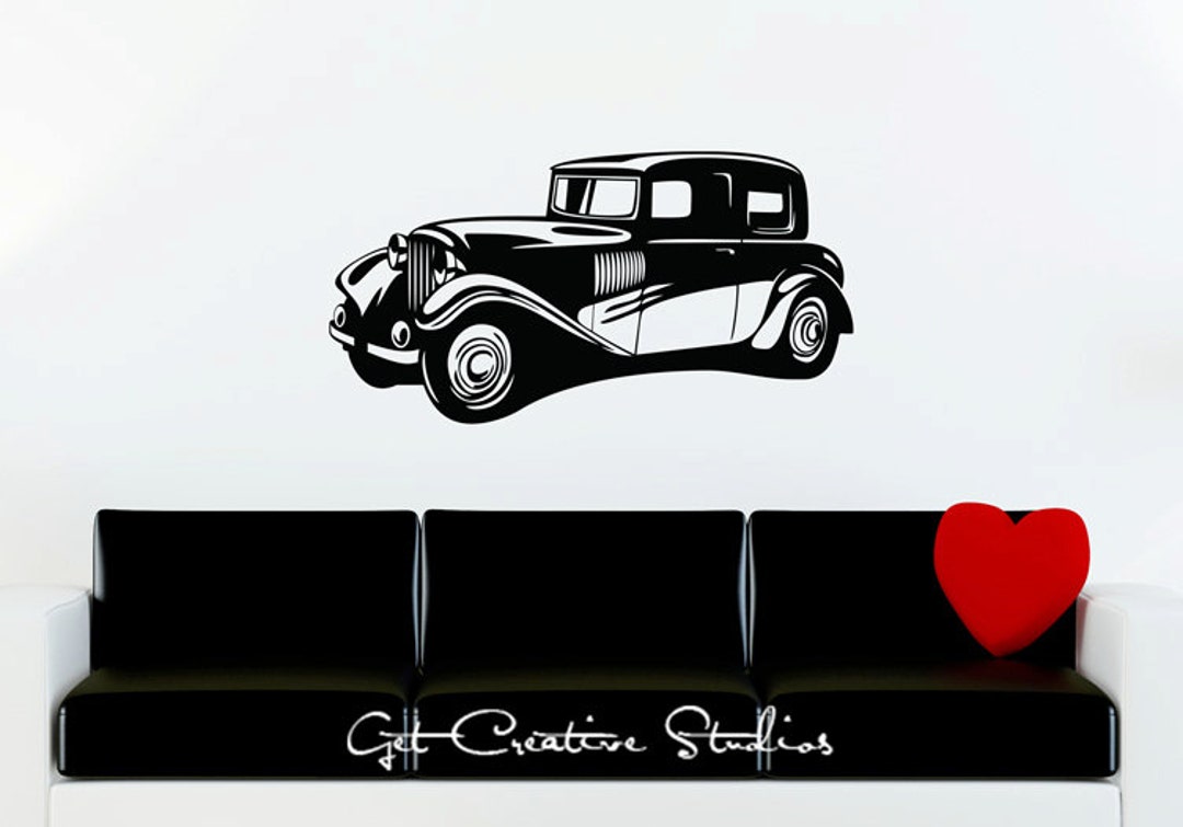 Classic Car Wall Decal Old Car Decal Ford Decal Chevy Decal - Etsy