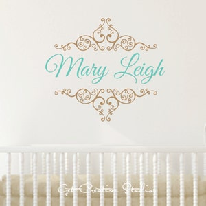Girls Name Decal Flourish Wall Decal Personalized Name Girls - Etsy