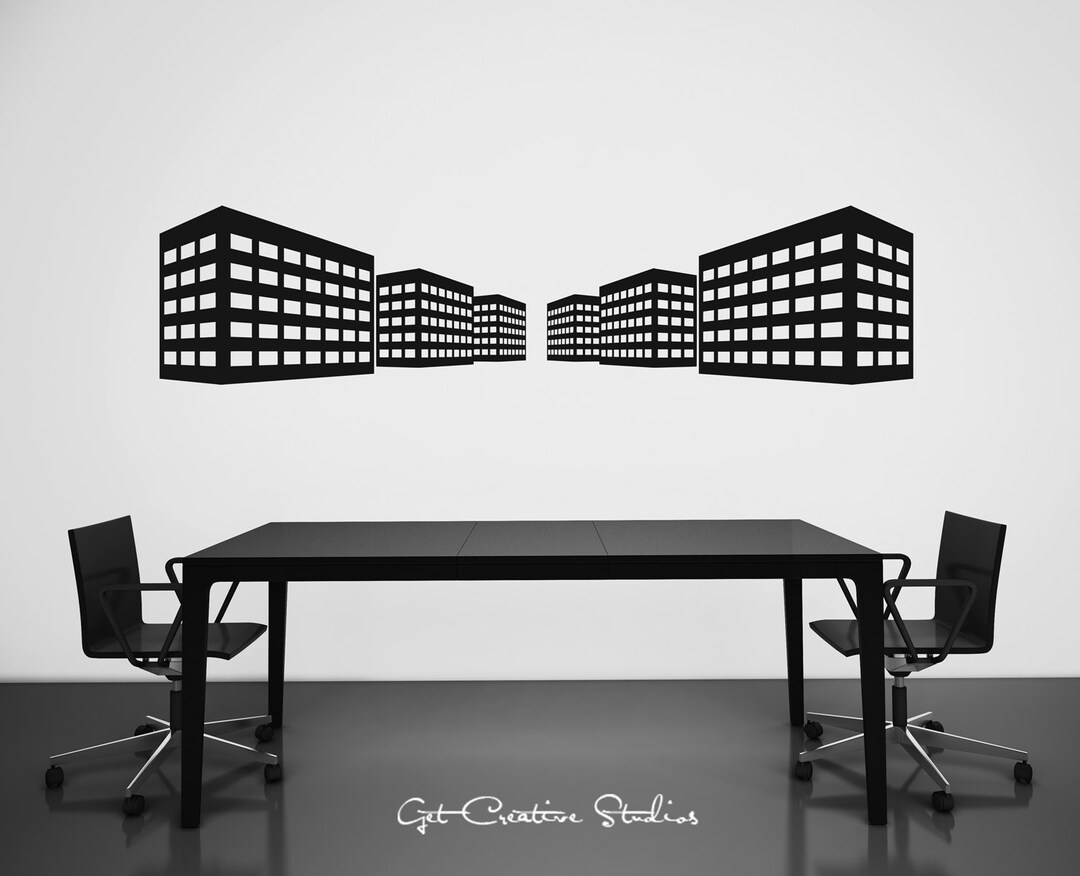 City Wall Decal Perspective Building Wall Decal Architecture - Etsy