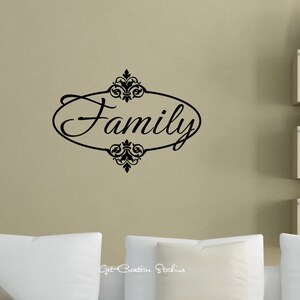 Elegant Family Decal Family Letters Decal Family Wall Decal Family Text ...