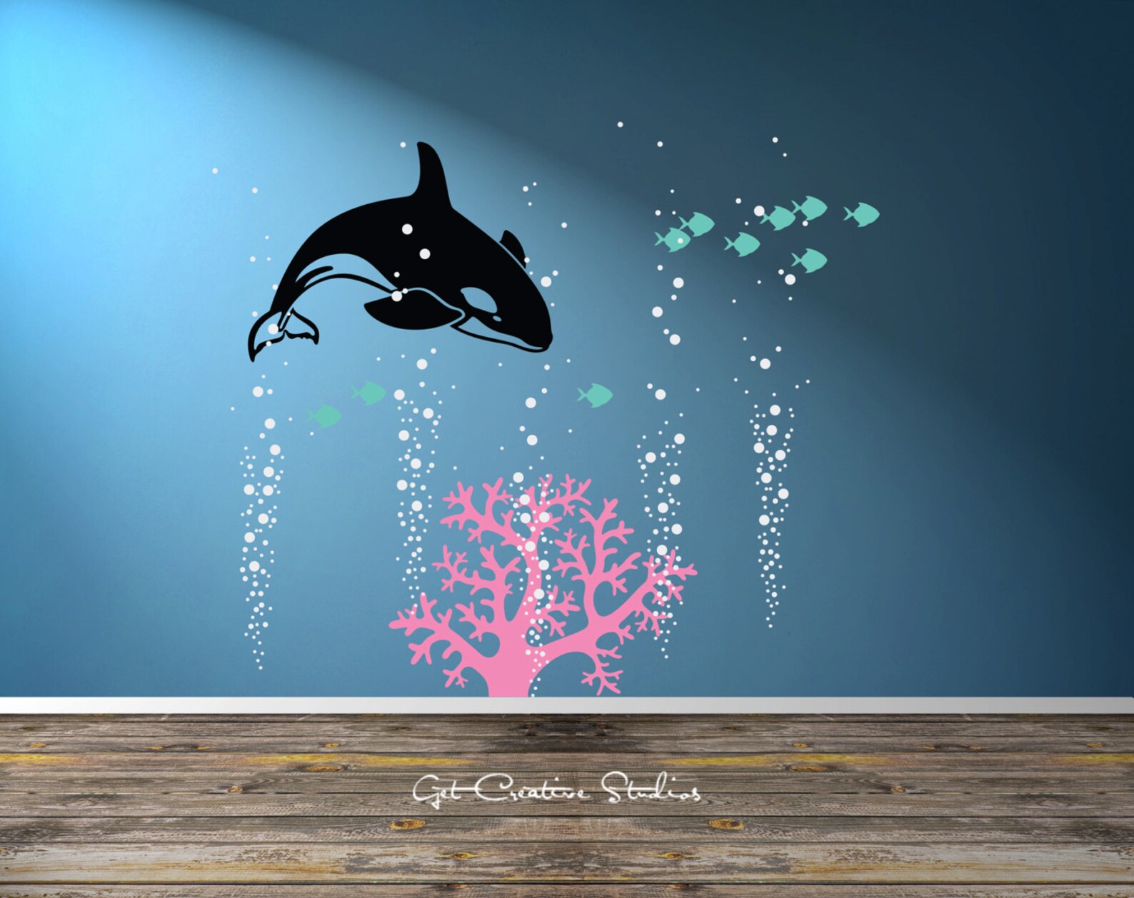 Ocean Wall Decal Orca Whale Wall Decal Ocean Wall Art Orca - Etsy