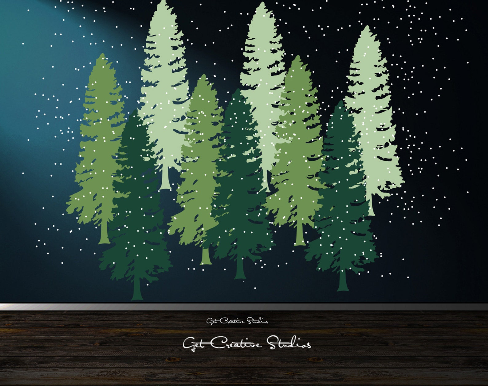 Large Pine Tree Wall Decal Pine Trees Decal Christmas Tree - Etsy