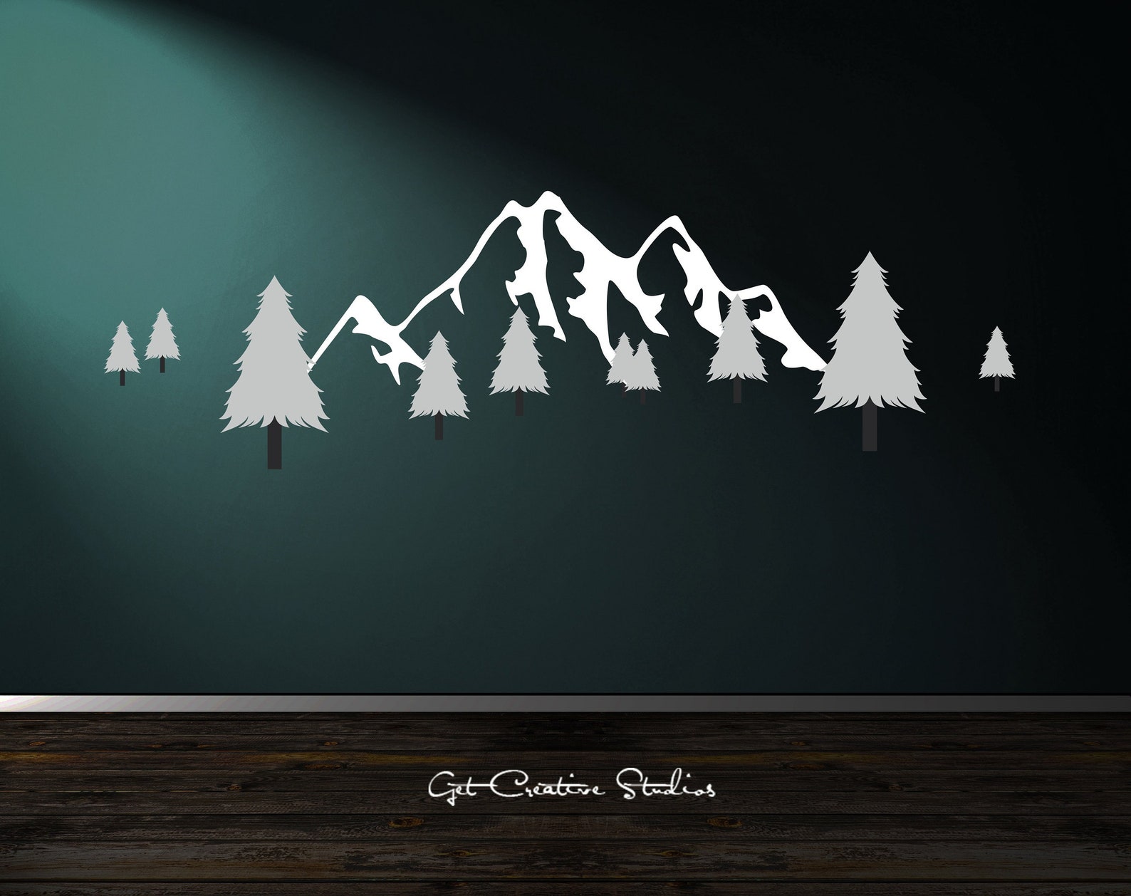 Mountain Tree Decal Pine Trees Decal Forest Wall Decal Outdoor - Etsy