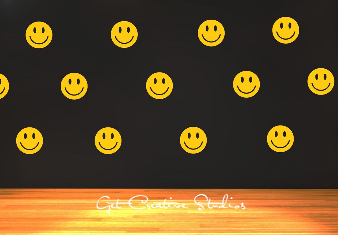 Smiley Face Decal Happy Decal Smiley Faces Stickers Shape - Etsy