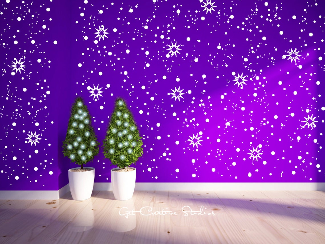 Snow Decal Snowball Wall Decals Star Stickers Snow Storm - Etsy