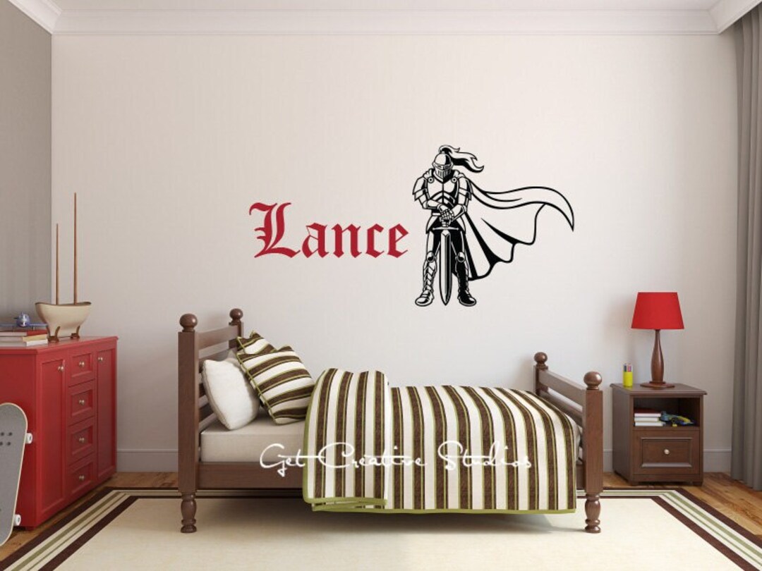 Knight Decal Armor Name Wall Decal Castle Medieval Decor Boys Room ...