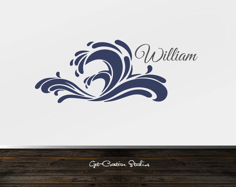 Wave Wall Decal Wave Name Wall Decal Surf Wall Decal Ocean - Etsy