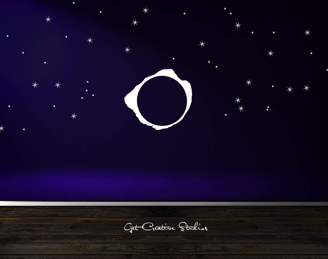 Eclipse Wall Decal Solar Eclipse Decal Eclipse Wall Art - Etsy