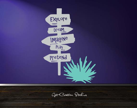 Imagine Wall Decal Dream Wall Decal Explore Wall Decal Play - Etsy