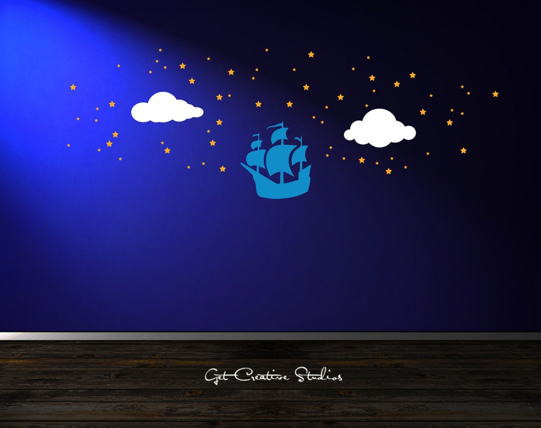 Pirate Ship Wall Decal Sailing Wall Decal Night Sky Decal - Etsy
