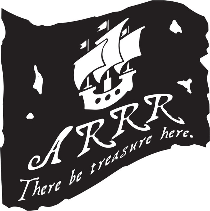 Pirate Flag Decal Treasure Map Decal Wall Sticker Pirate Flag - Etsy ...