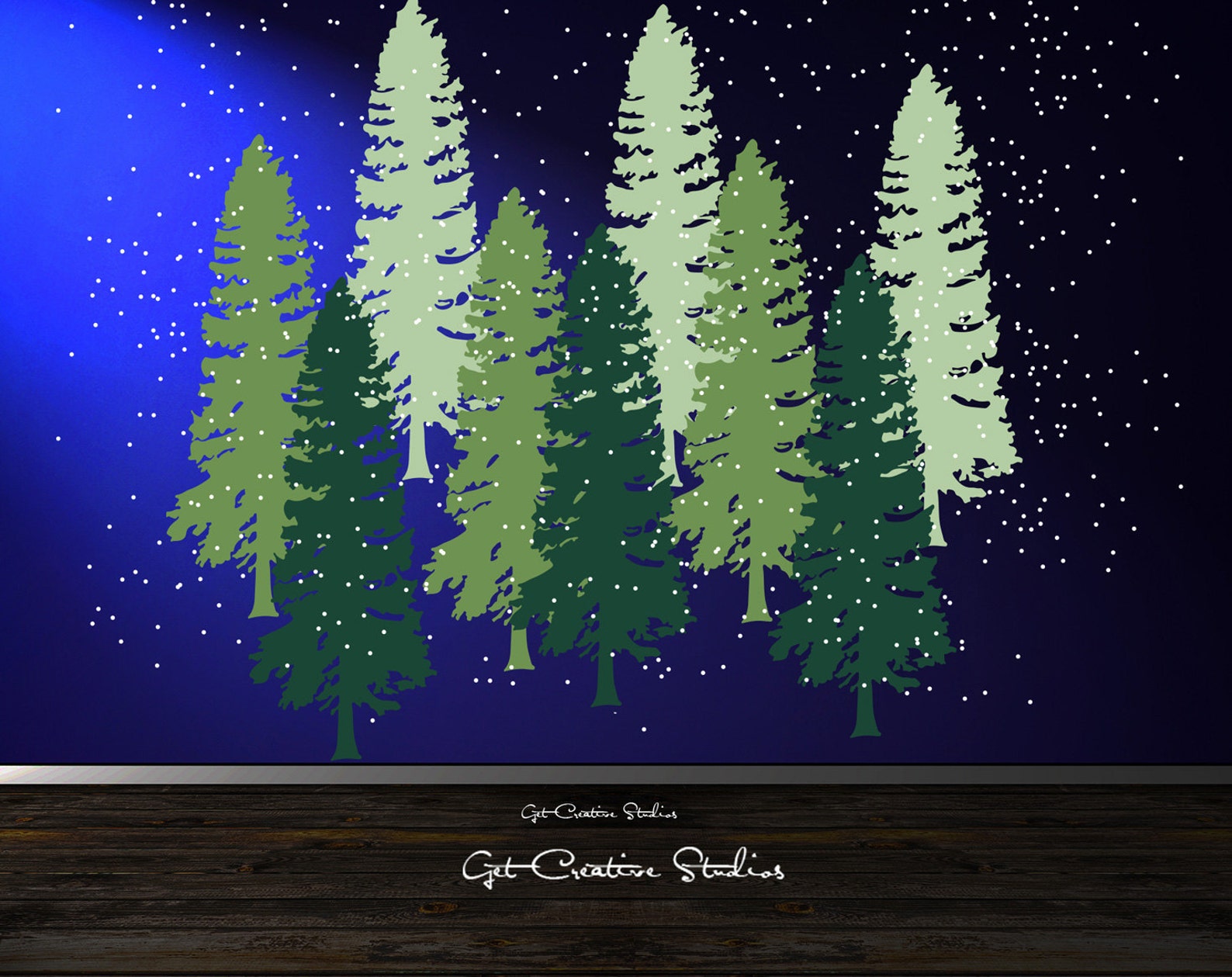 Large Pine Tree Wall Decal Pine Trees Decal Christmas Tree - Etsy