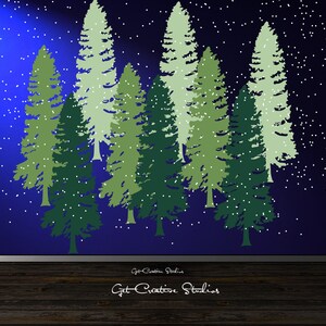 Large Pine Tree Wall Decal Pine Trees Decal Christmas Tree - Etsy