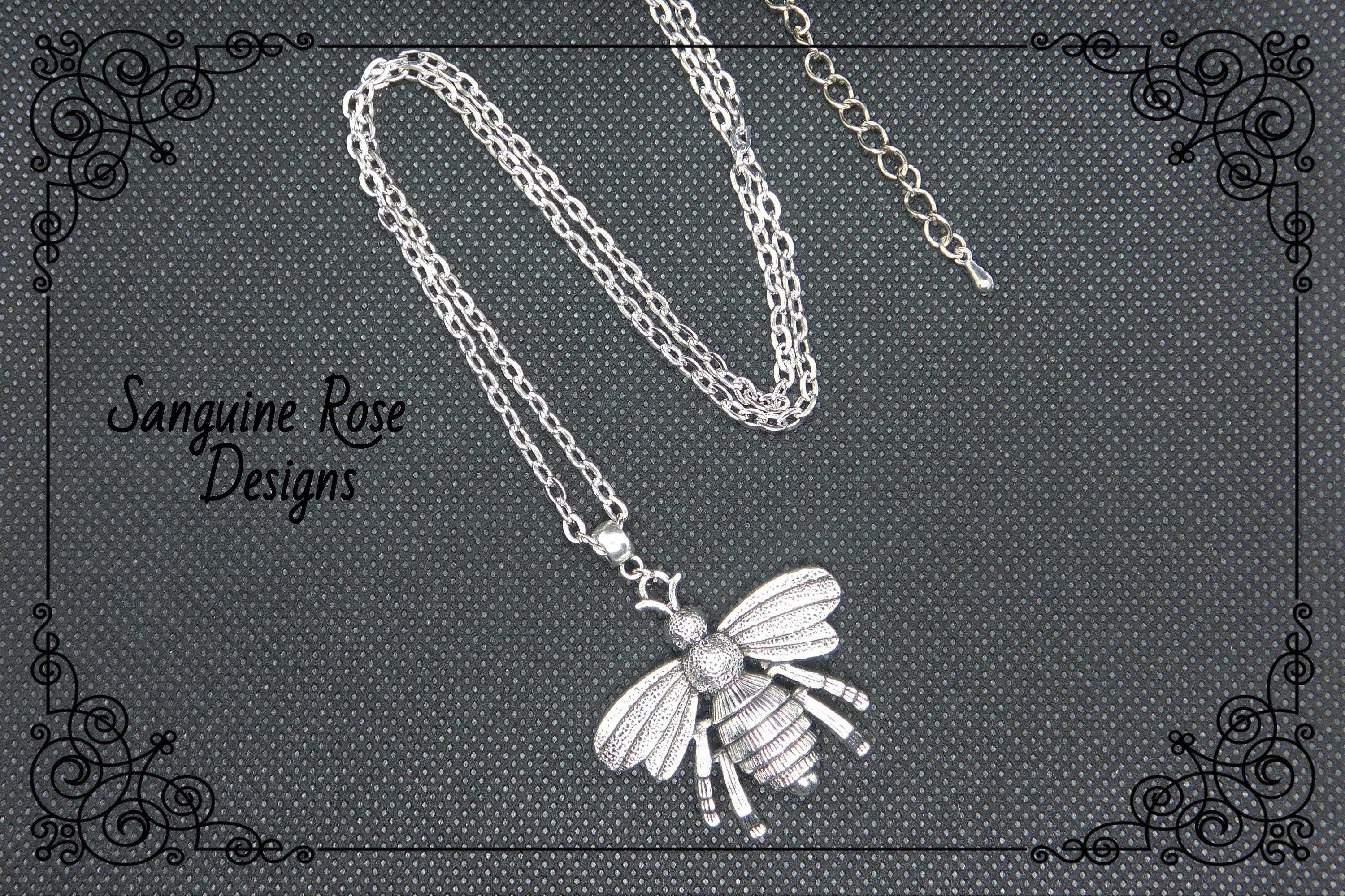 LARGE BEE NECKLACE Pagan Necklace Wicca Necklace Bumble Bee | Etsy