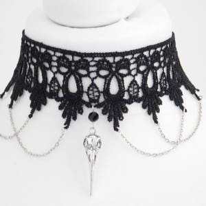 RAVEN BLACK CHOKER Necklace Raven Skull Choker Gothic - Etsy UK