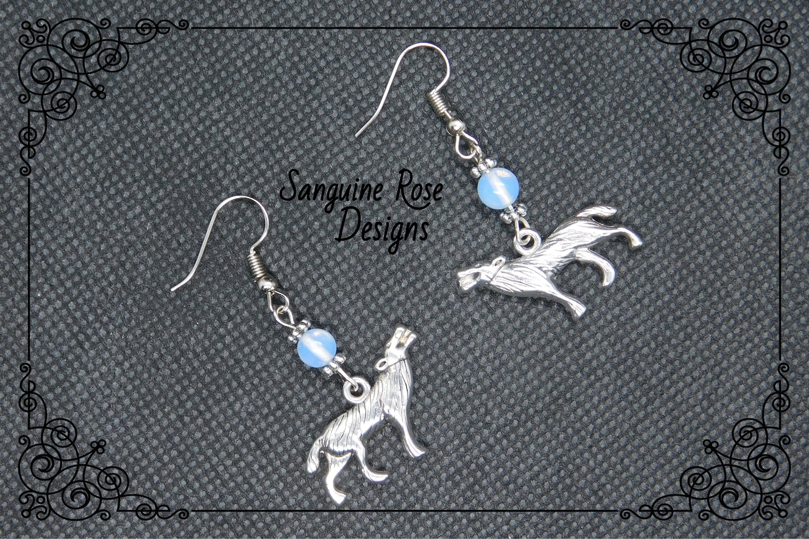 WEREWOLF WOLF MOONSTONE Earrings Gemstone Earrings Werewolf | Etsy