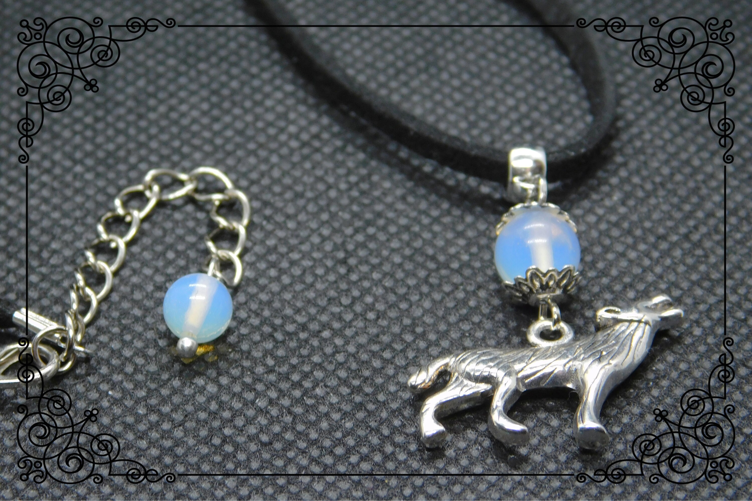 WOLF MOON CHOKER Necklace Werewolf Moon Pendant Moonstone - Etsy UK