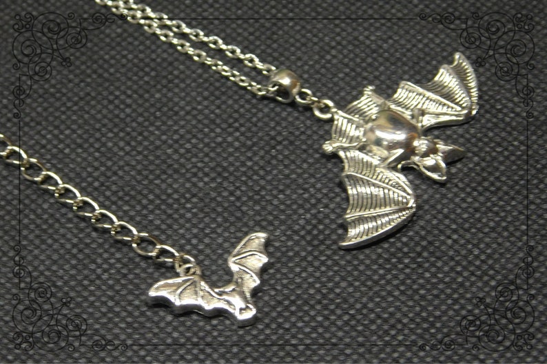 GOTHIC BAT NECKLACE Gothic Bat Jewelry Silver Bat Necklace | Etsy UK