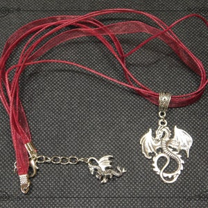 RED DRAGON NECKLACE | Gothic Dragon Pendant | Mythical Pendant Necklace ...