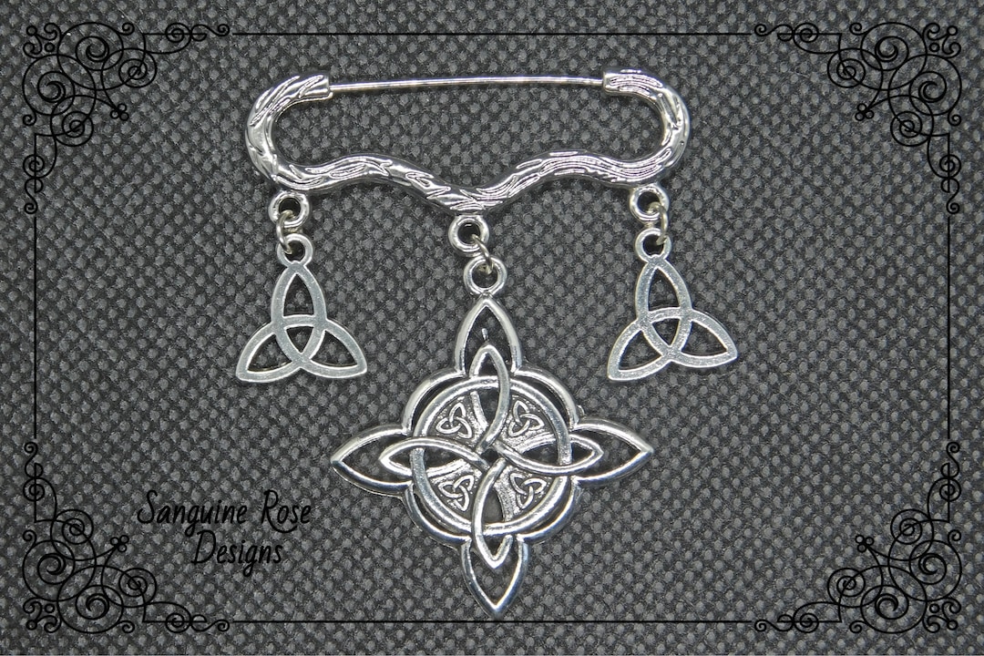 PAGAN TRIQUETRA BROOCH, Pagan Trinity Brooch, Silver Brooch, Triquetra ...