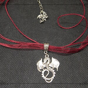 RED DRAGON NECKLACE | Gothic Dragon Pendant | Mythical Pendant Necklace ...