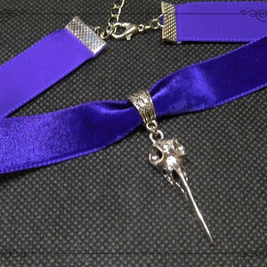 PURPLE RAVEN BIRD Skull Velvet Choker Necklace | Gothic Raven Choker ...
