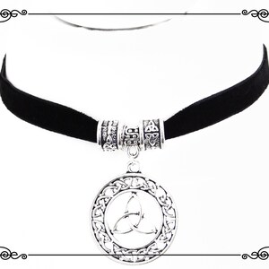 BLACK CELTIC Choker Necklace | Black Choker Necklace | Triquetra Choker ...
