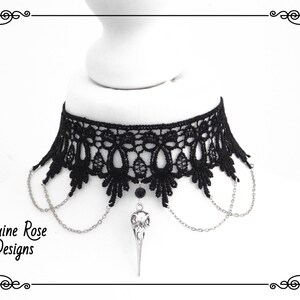 RAVEN BLACK CHOKER Necklace Raven Skull Choker Gothic - Etsy UK